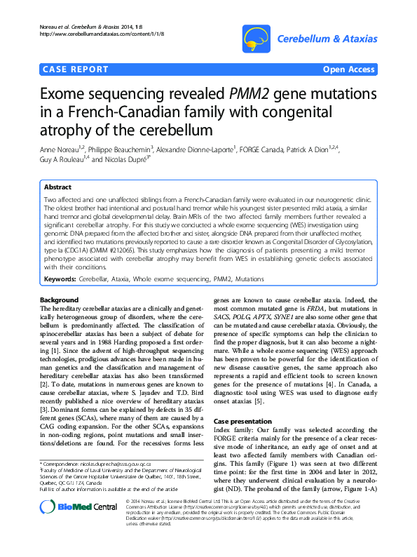 (PDF) Exome sequencing revealed PMM2 gene mutations in a French ...