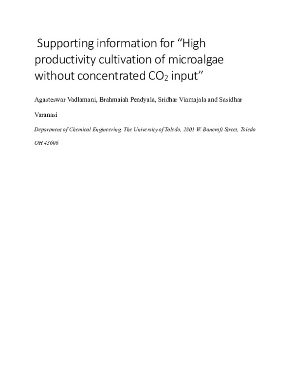 (PDF) High productivity cultivation of microalgae without concentrated ...