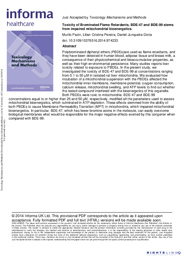 (PDF) Toxicity of brominated flame retardants, BDE-47 and BDE-99 stems ...