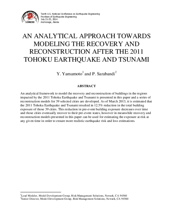 (PDF) An Analytical Approach Towards Modeling the Recovery and ...