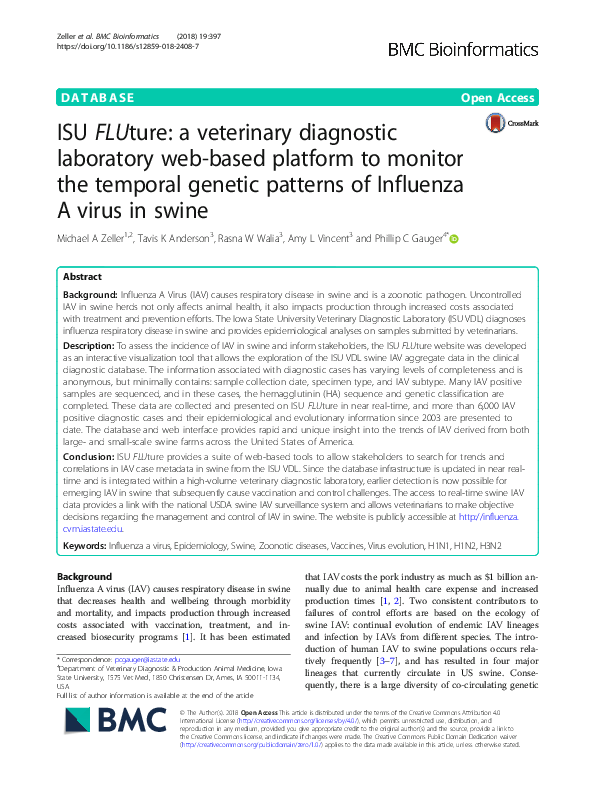 (PDF) ISU FLUture: a veterinary diagnostic laboratory web-based ...