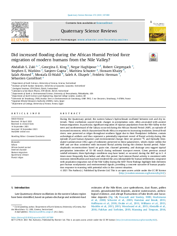 (PDF) Did increased flooding during the African Humid Period force ...