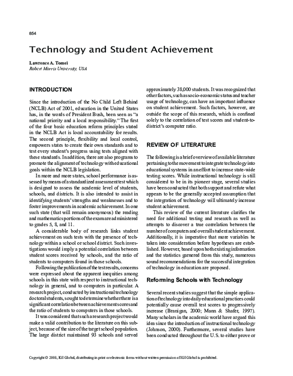 (PDF) Technology and Student Achievement