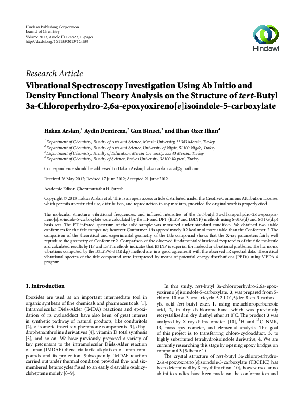 (PDF) Vibrational spectroscopy investigation using ab initio and density functional theory on p ...