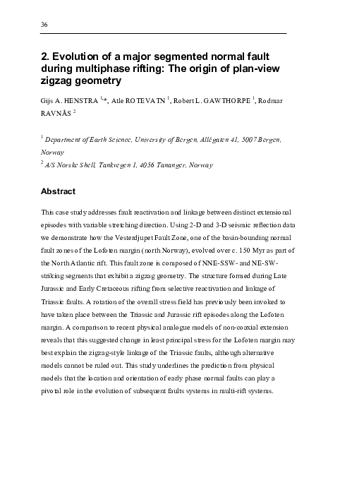 (PDF) Evolution of a major segmented normal fault during multiphase rifting: The origin of plan ...