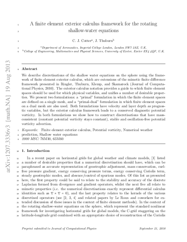Pdf A Finite Element Exterior Calculus Framework For The Rotating