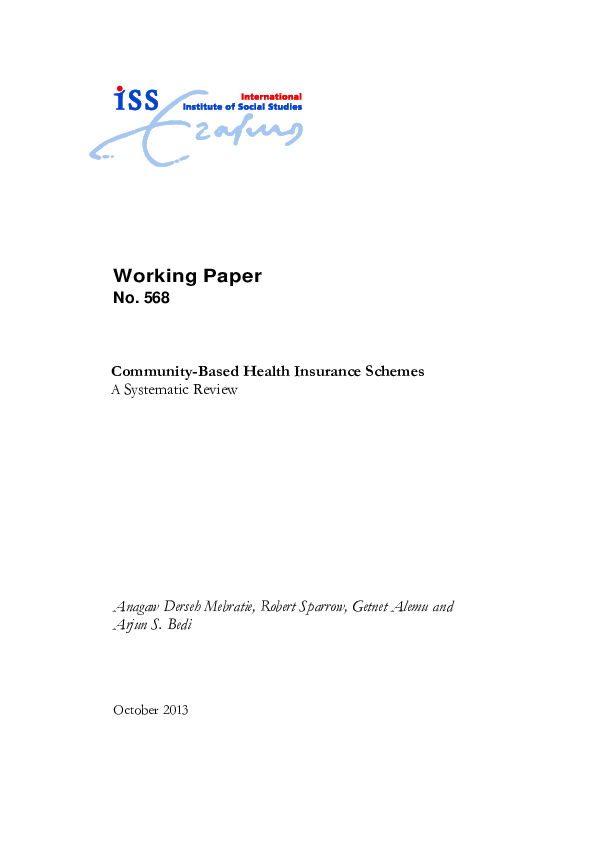 (PDF) Community-Based Health Insurance Schemes