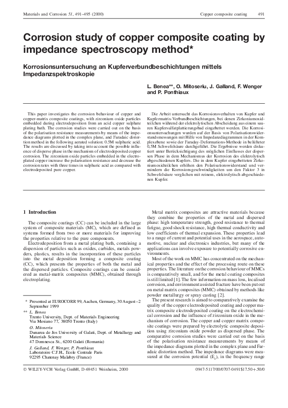(PDF) Corrosion study of copper composite coating by impedance ...