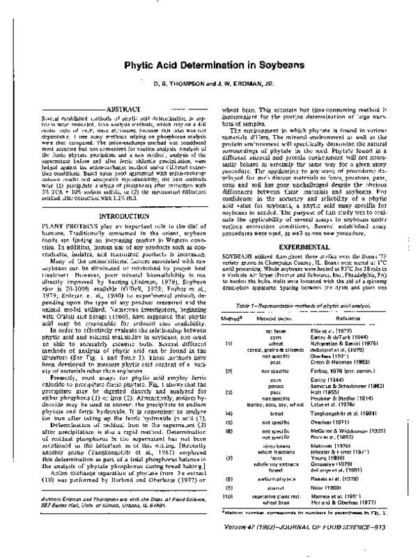 (PDF) Phytic Acid Determination in Soybeans
