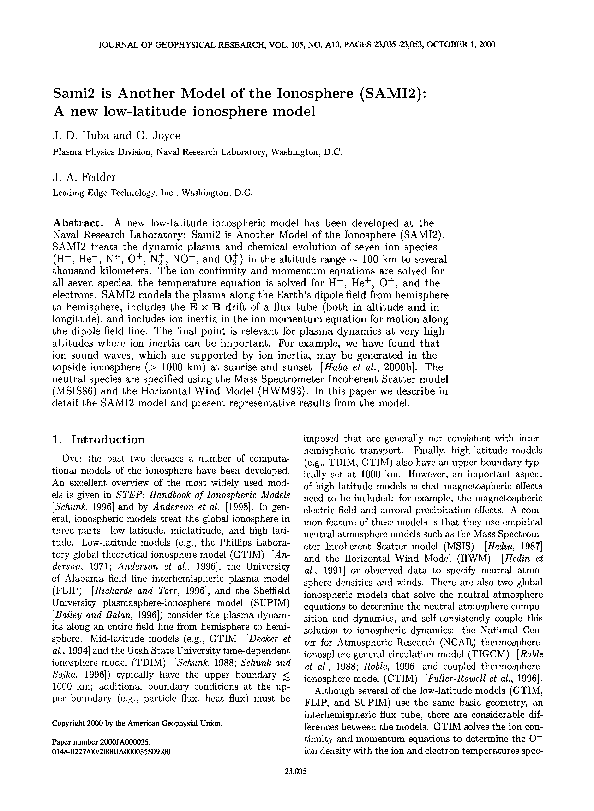 (PDF) Sami2 is Another Model of the Ionosphere (SAMI2): A new low ...