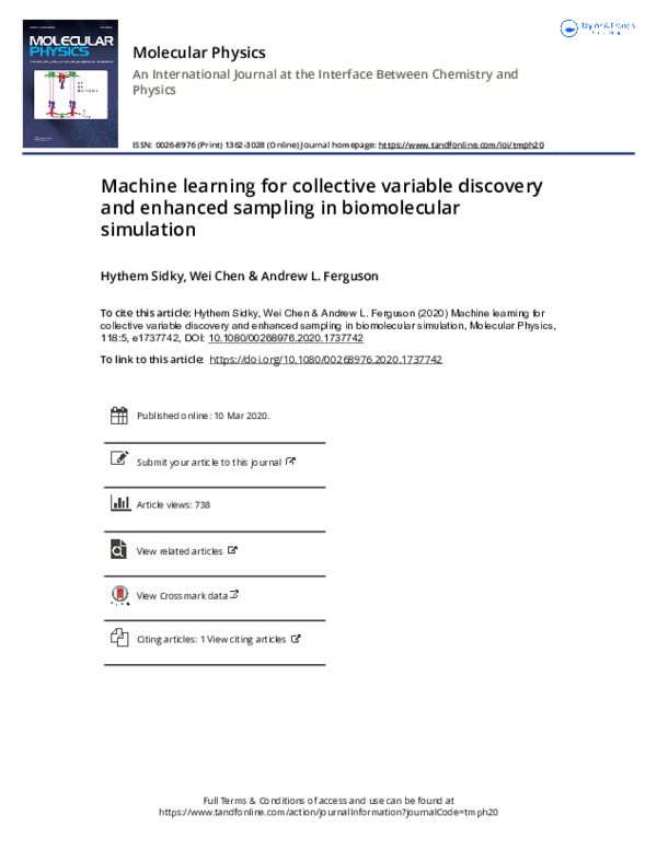 (PDF) Machine learning for collective variable discovery and enhanced sampling in biomolecular ...