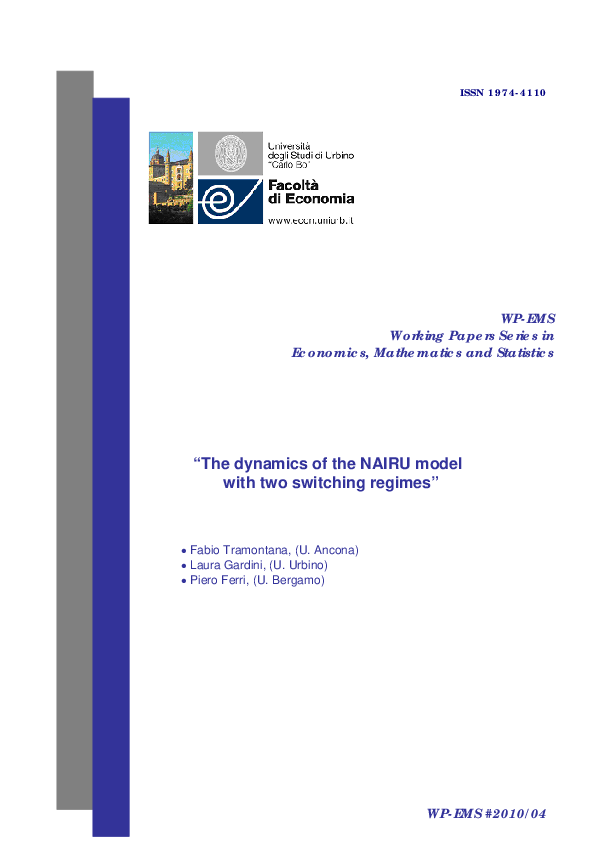 (PDF) The dynamics of the NAIRU model with two switching regimes