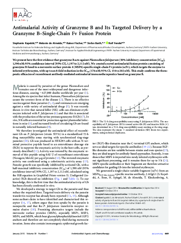 (PDF) Antimalarial Activity of Granzyme B and Its Targeted Delivery by ...