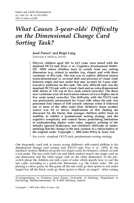 (PDF) What causes 3-year-olds' difficulty on the dimensional change ...