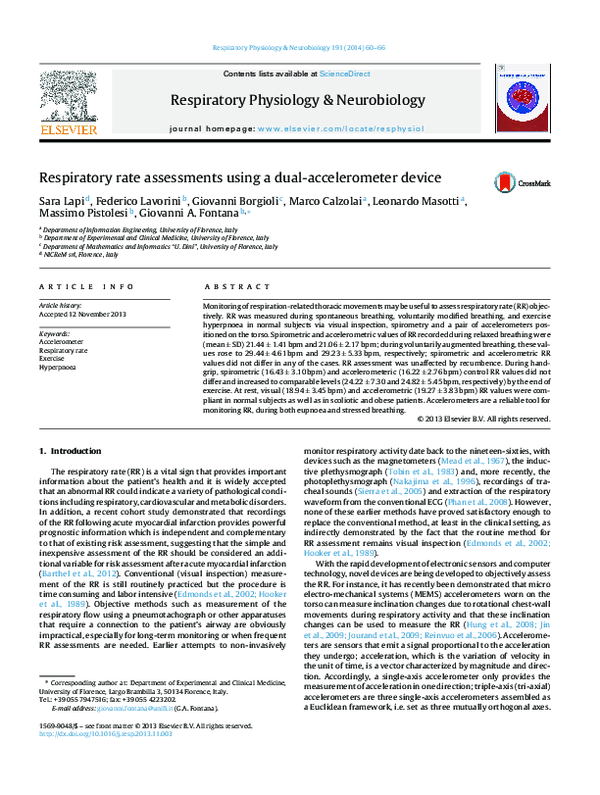(PDF) Respiratory rate assessments using a dual-accelerometer device