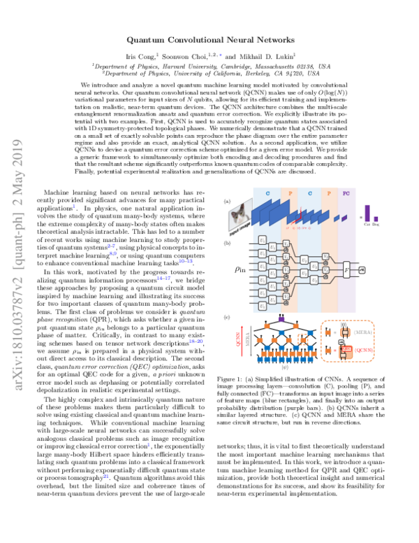 (PDF) Quantum convolutional neural networks