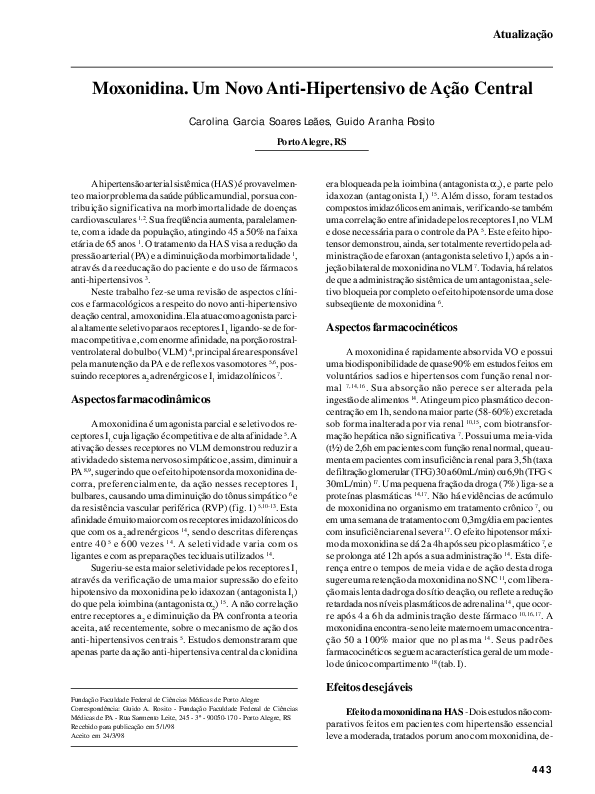 (PDF) Moxonidina. Um novo anti-hipertensivo de ação central