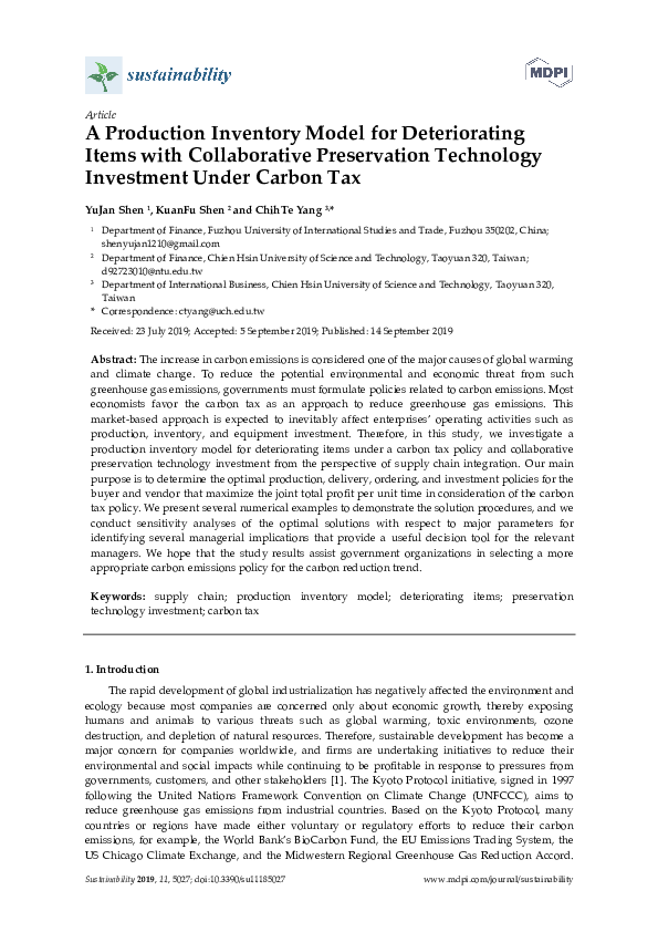 Pdf Production Inventory Model For Deteriorating Items With Imperfect Production Process When