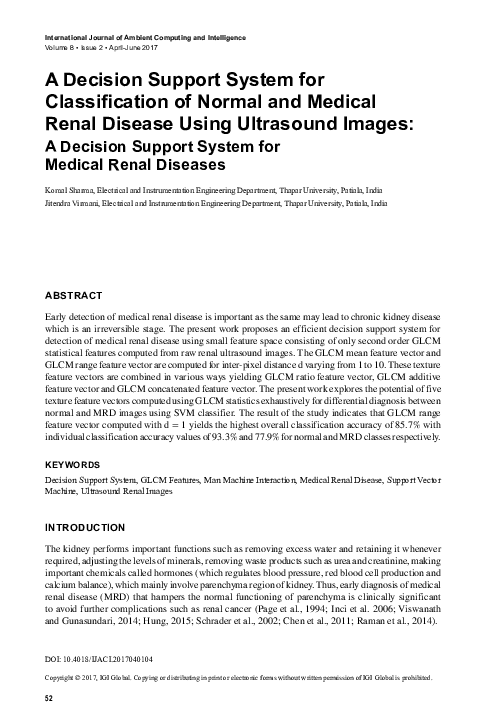 (PDF) A Decision Support System for Classification of Normal and ...
