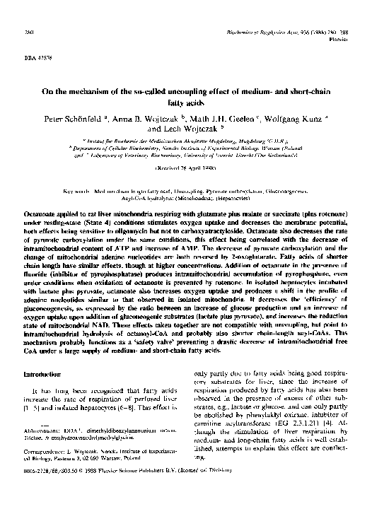 (PDF) On the mechanism of the so-called uncoupling effect of medium ...