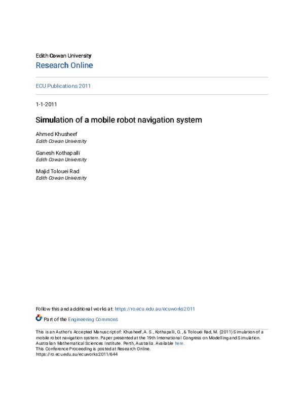 (PDF) Simulation of a mobile robot navigation system | Majid Rad - Academia.edu