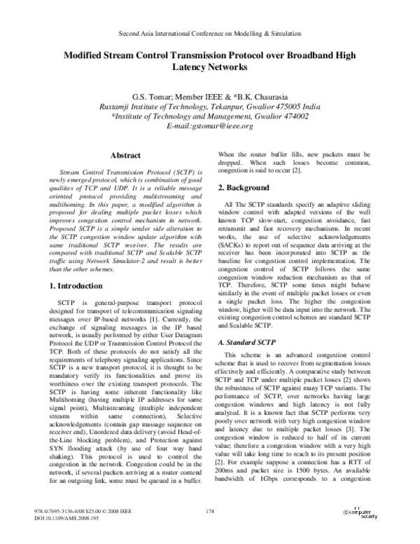 (PDF) Modified Stream Control Transmission Protocol over Broadband High ...