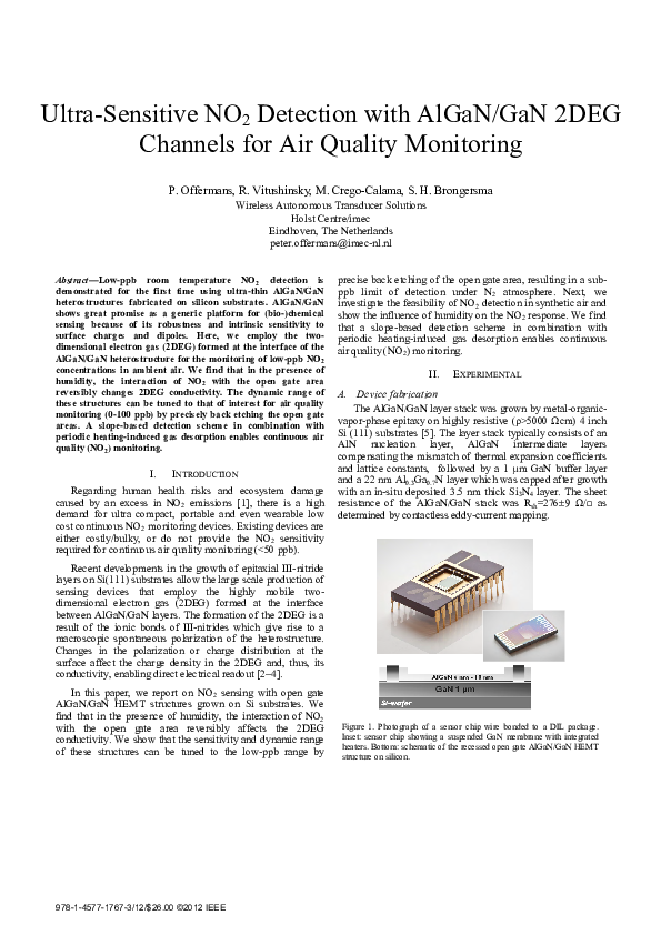 (PDF) Ultra-sensitive NO2 detection with AlGaN/GaN 2DEG channels for ...