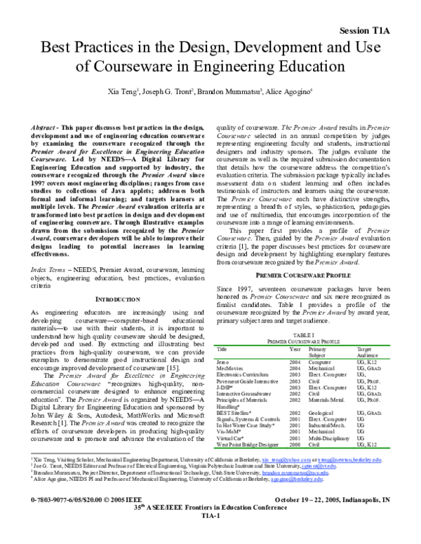 (PDF) Best Practices in the Design, Development and Use of Courseware ...