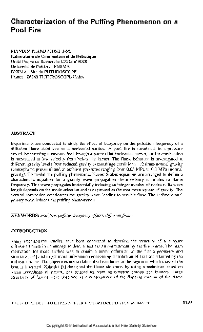 (PDF) Characterization Of The Puffing Phenomenon On A Pool Fire