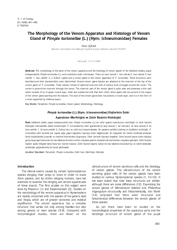 (PDF) The Morphology of the Venom Apparatus and Histology of Venom ...
