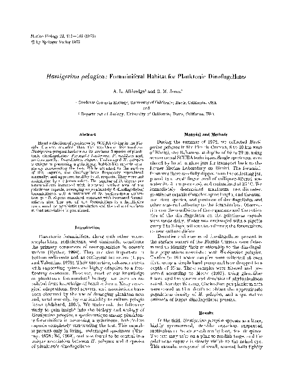 (PDF) Hastigerina pelagica: Foraminiferal habitat for planktonic ...