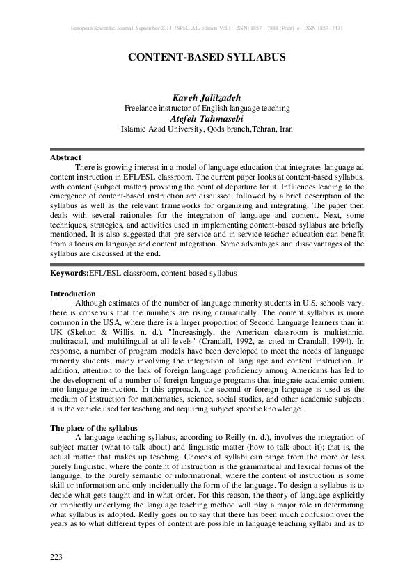Pdf Content Based Syllabus 