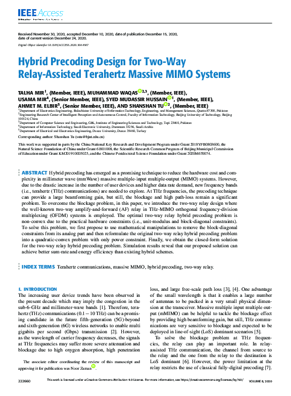(PDF) Hybrid Precoding Design for Two-Way Relay-Assisted Terahertz ...