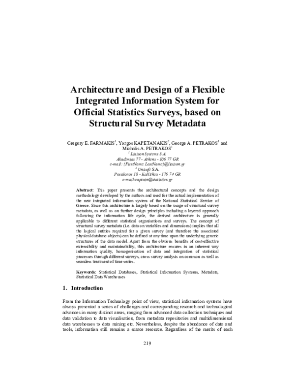 (PDF) Architecture and Design of a Flexible Integrated Information ...