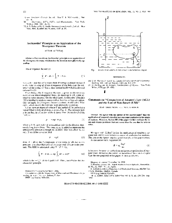 (PDF) Archimedes' principle as a application of the divergence theorem