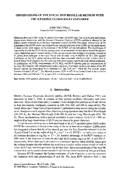 (PDF) Observations of the local interstellar medium with the Extreme ...