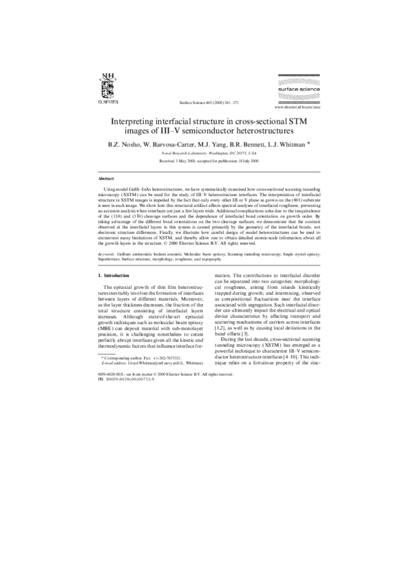 (PDF) Interpreting interfacial structure in cross-sectional STM images of III–V semiconductor ...