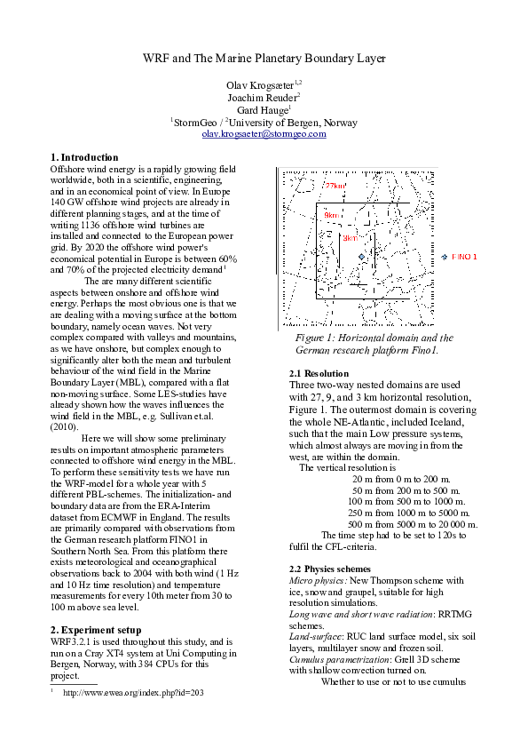 (PDF) WRF and The Marine Planetary Boundary Layer