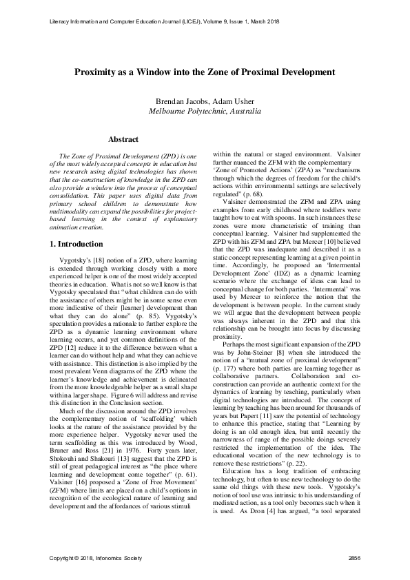 (PDF) Proximity as a Window into the Zone of Proximal Development