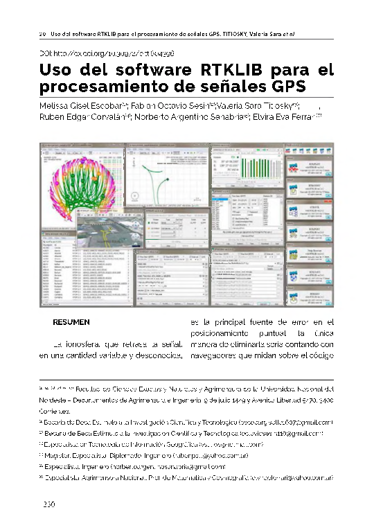 (PDF) Uso del software RTKLIB para el procesamiento de señales GPS