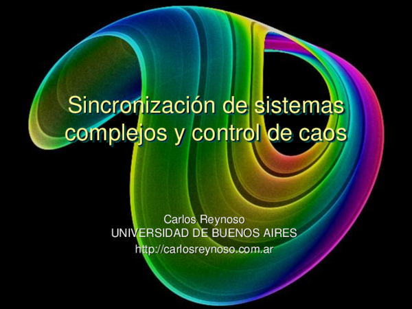 (PDF) Modelos de complejidad en ciencias sociales - 10/10: Sincronización de sistemas complejos ...