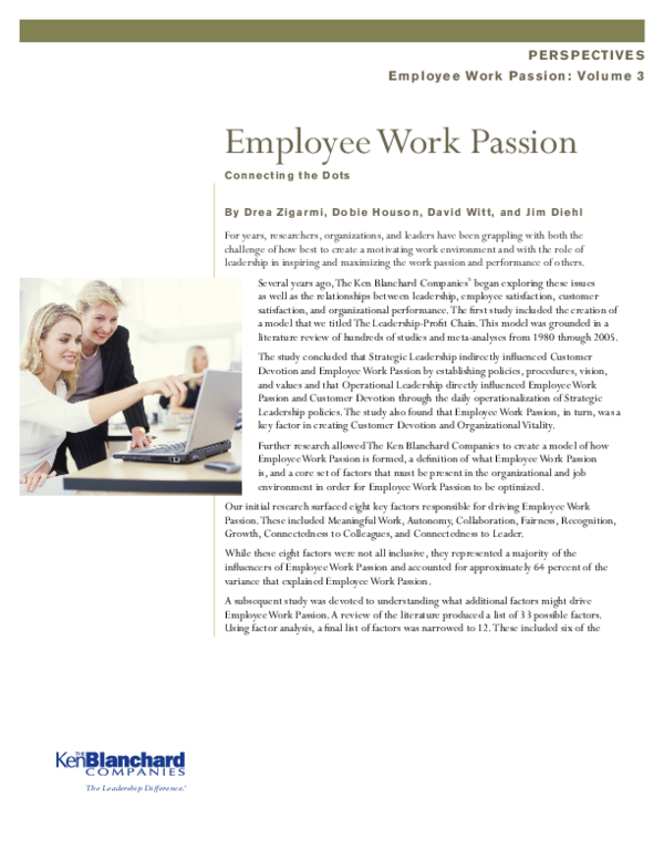 (PDF) Employee Work Passion