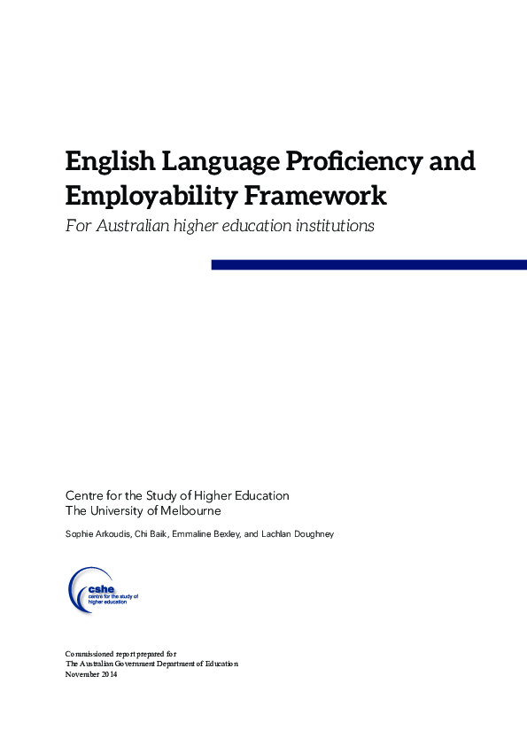 (PDF) English Language Proficiency and Employability Framework