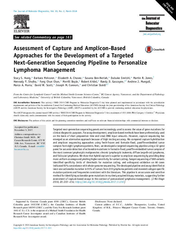 (PDF) Assessment of Capture and Amplicon-Based Approaches for the Development of a Targeted Next ...