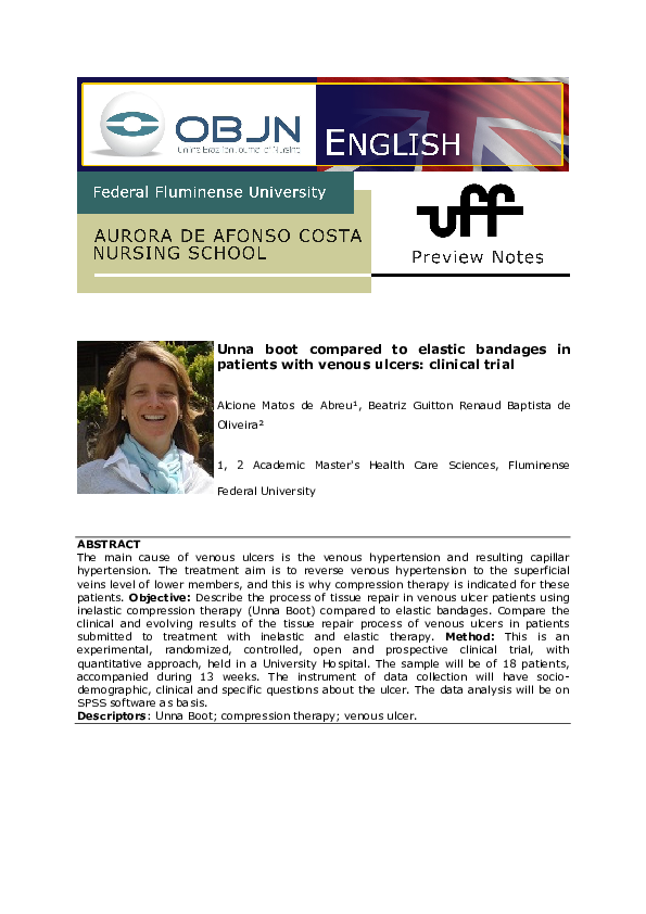 (PDF) Unna boot compared to elastic bandages in patients with venous ...