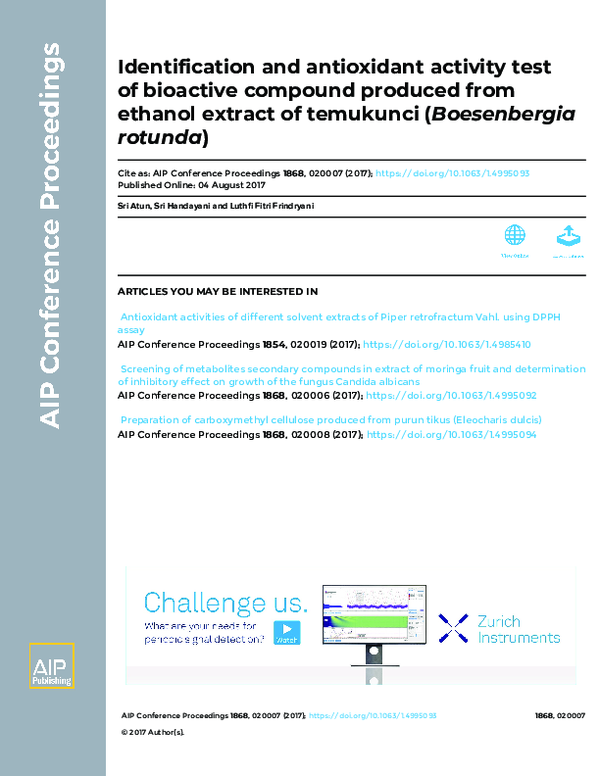 (PDF) Identification and antioxidant activity test of bioactive ...
