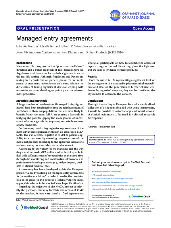 (PDF) Managed entry agreements