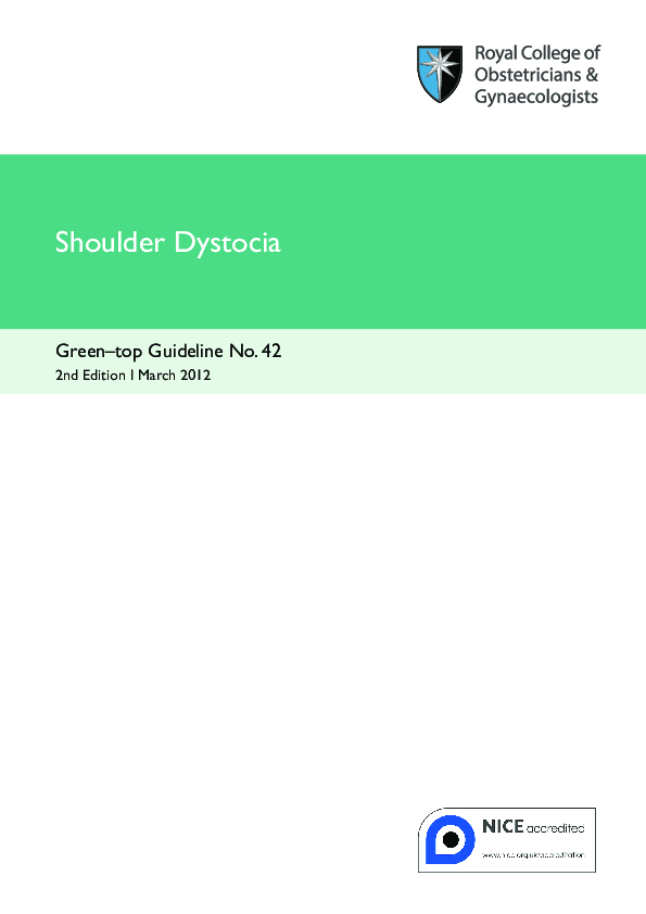 (PDF) Shoulder Dystocia Guideline - Royal College of Obstetricians and ...