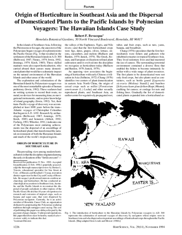 (PDF) Origin of Horticulture in Southeast Asia and the Dispersal of ...