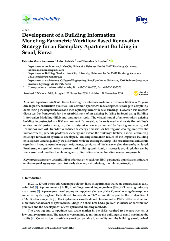(PDF) Development of a Building Information Modeling-Parametric Workflow Based Renovation ...